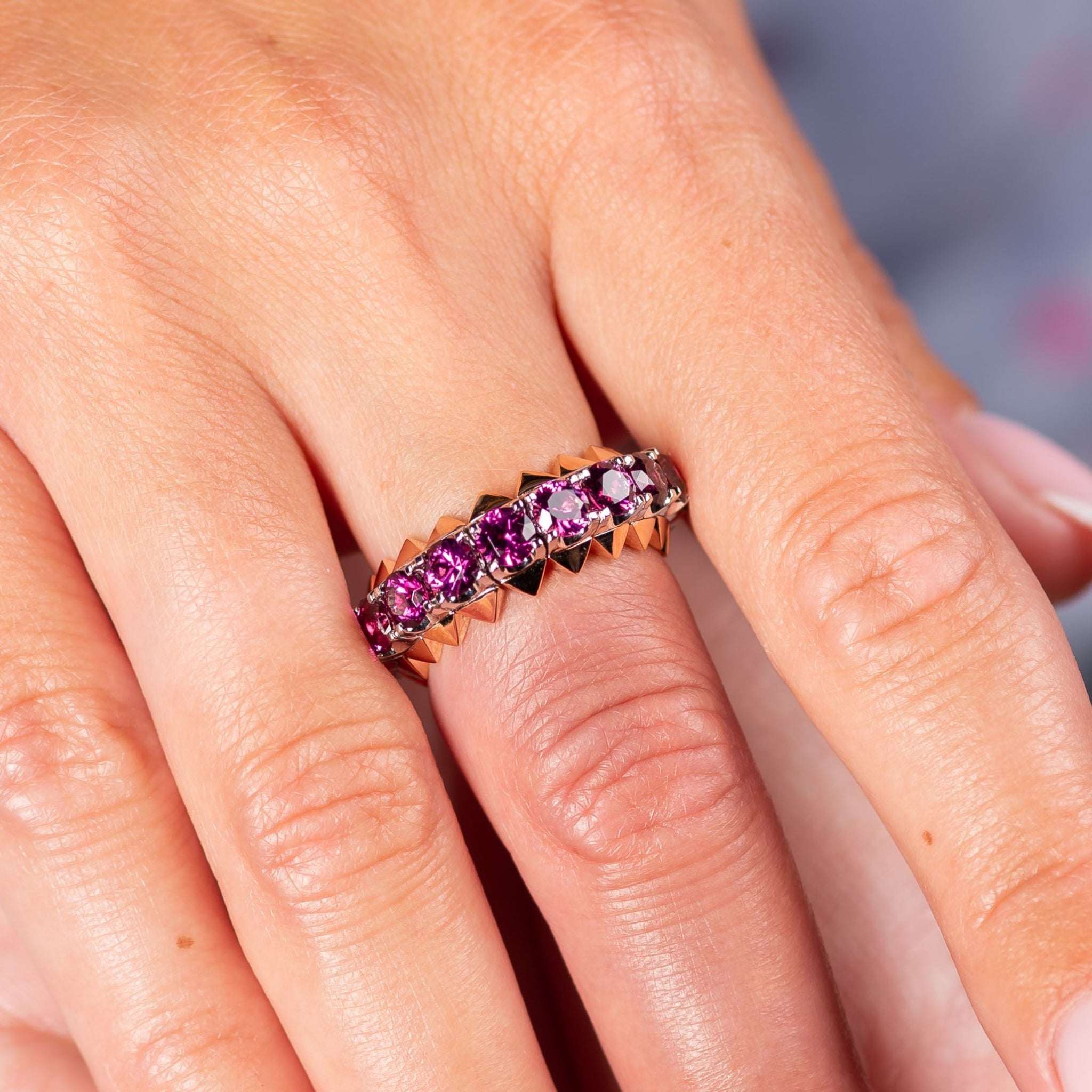 Infinity Amethyst Ring - Rose Gold
